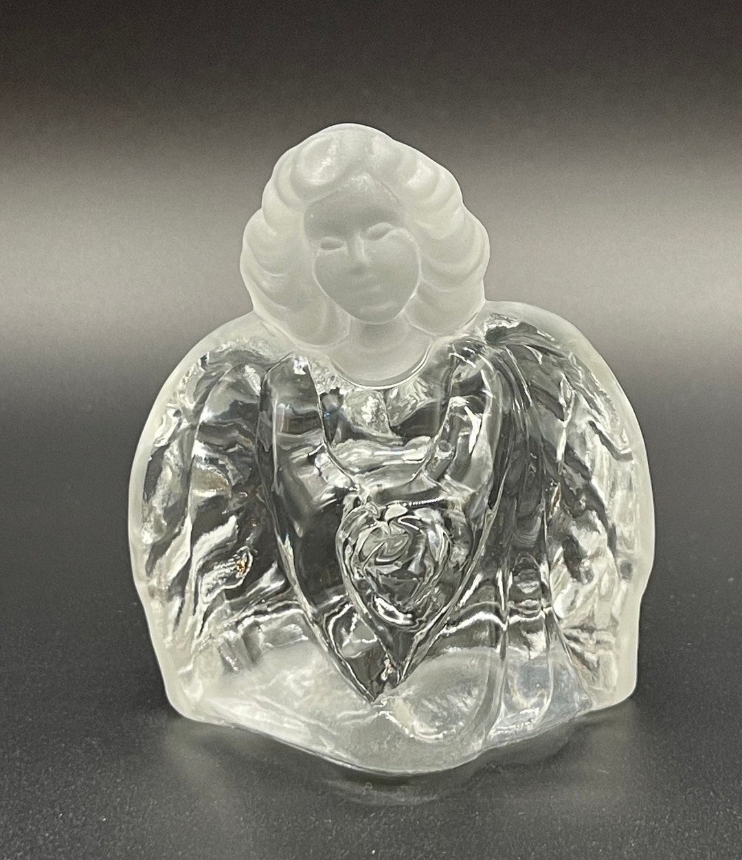 Fenton Guardian Angel Figurine Clear & Frosted Glass 3.25 X 3 - Etsy