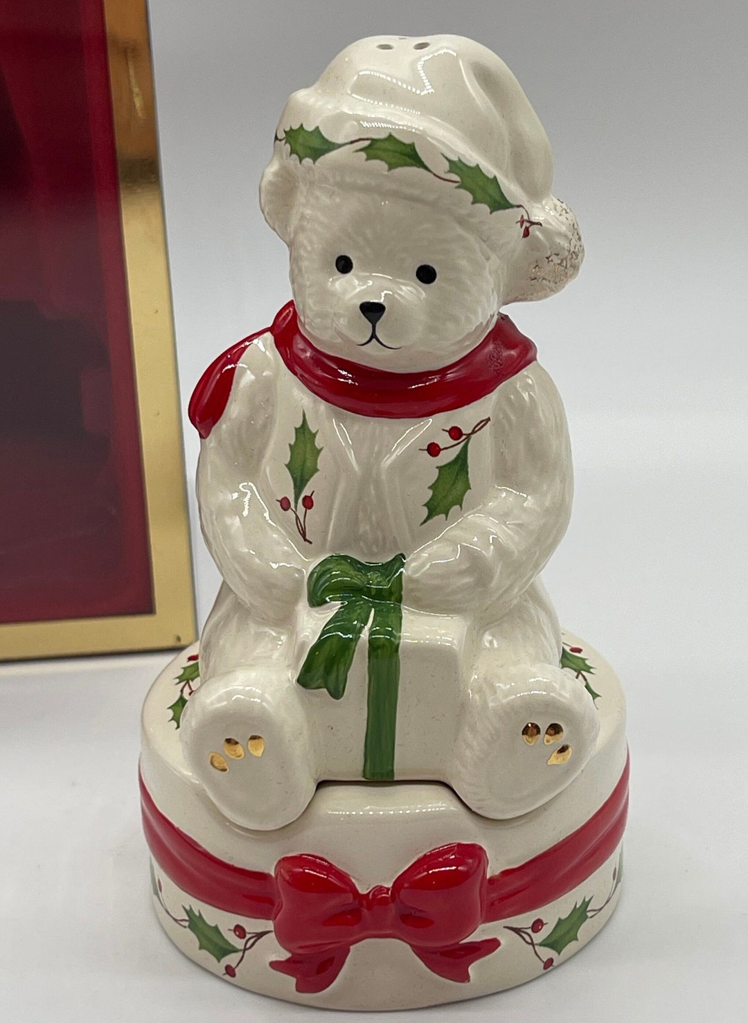 Lenox Holiday Teddy Stackable Salt & Pepper 2003 New - Etsy