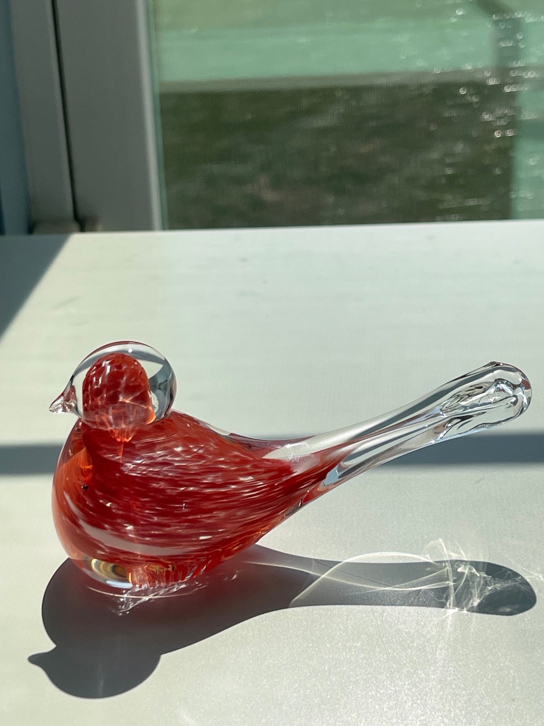 Art Glass Red Bird Figurine AS IS READ - Etsy