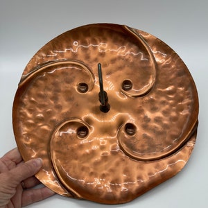 Gregorian Solid Copper Hammered Bowl Platter With Center Handle 11in ...