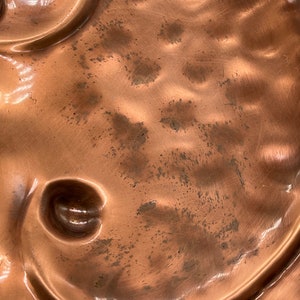 Gregorian Solid Copper Hammered Bowl Platter With Center Handle 11in ...