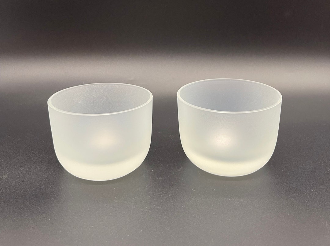 Frosted Glass Tea Light Holders Made in Poland Set of 2 3x2.5 - Etsy