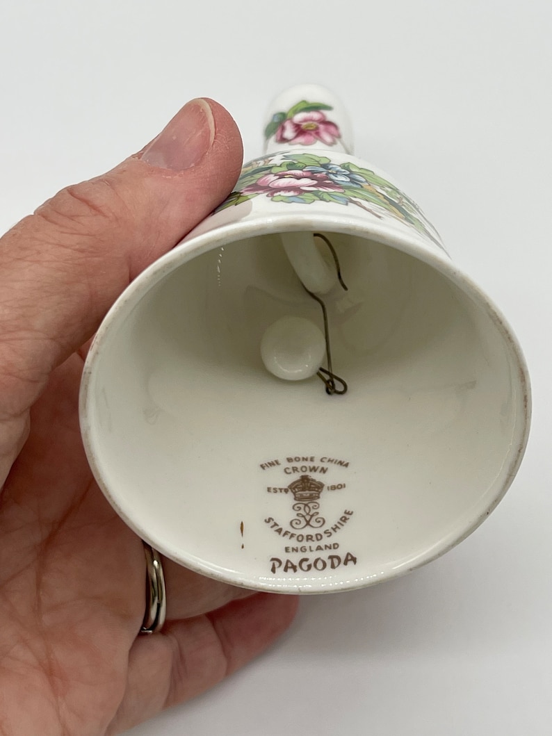 Crown Staffordshire Pagoda Bone China Bell With Florals - Etsy
