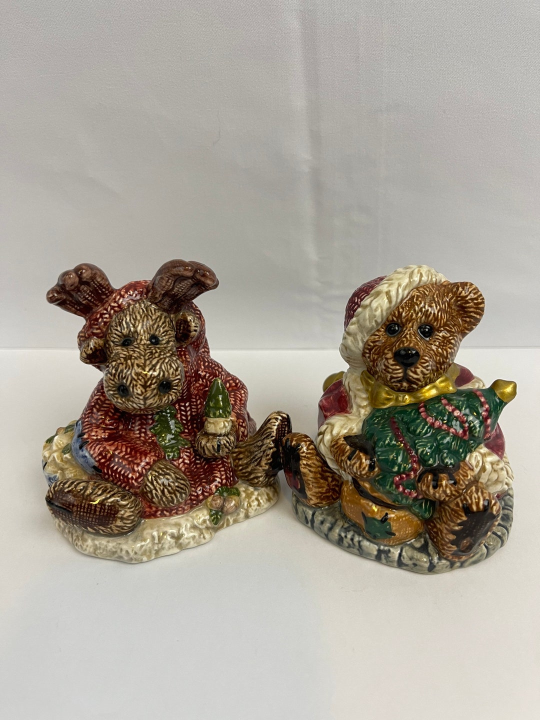 Grenville Manheim Bearware Pottery Christmas Bear Salt Pepper Shakers ...
