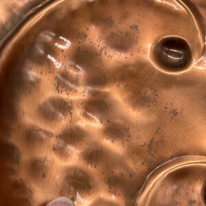 Gregorian Solid Copper Hammered Bowl Platter With Center Handle 11in ...