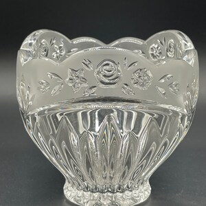 Oneida Southern Garden Crystal Candy Bowl, Embossed Floral Frosted Rim ...