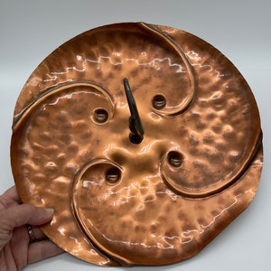 Gregorian Solid Copper Hammered Bowl Platter With Center Handle 11in ...