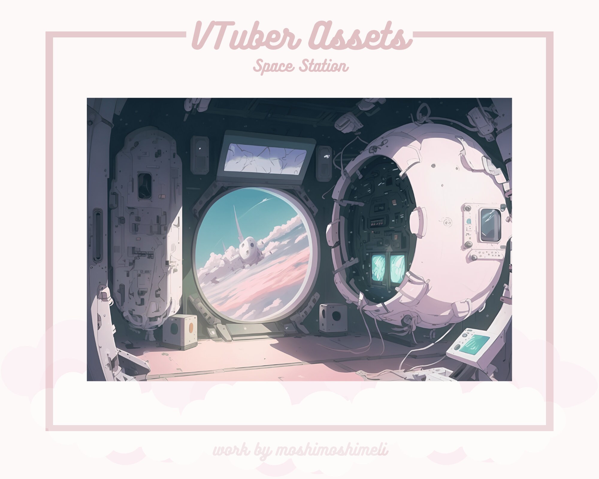 5 Space Station Stream Background Assets Perfect for - Etsy