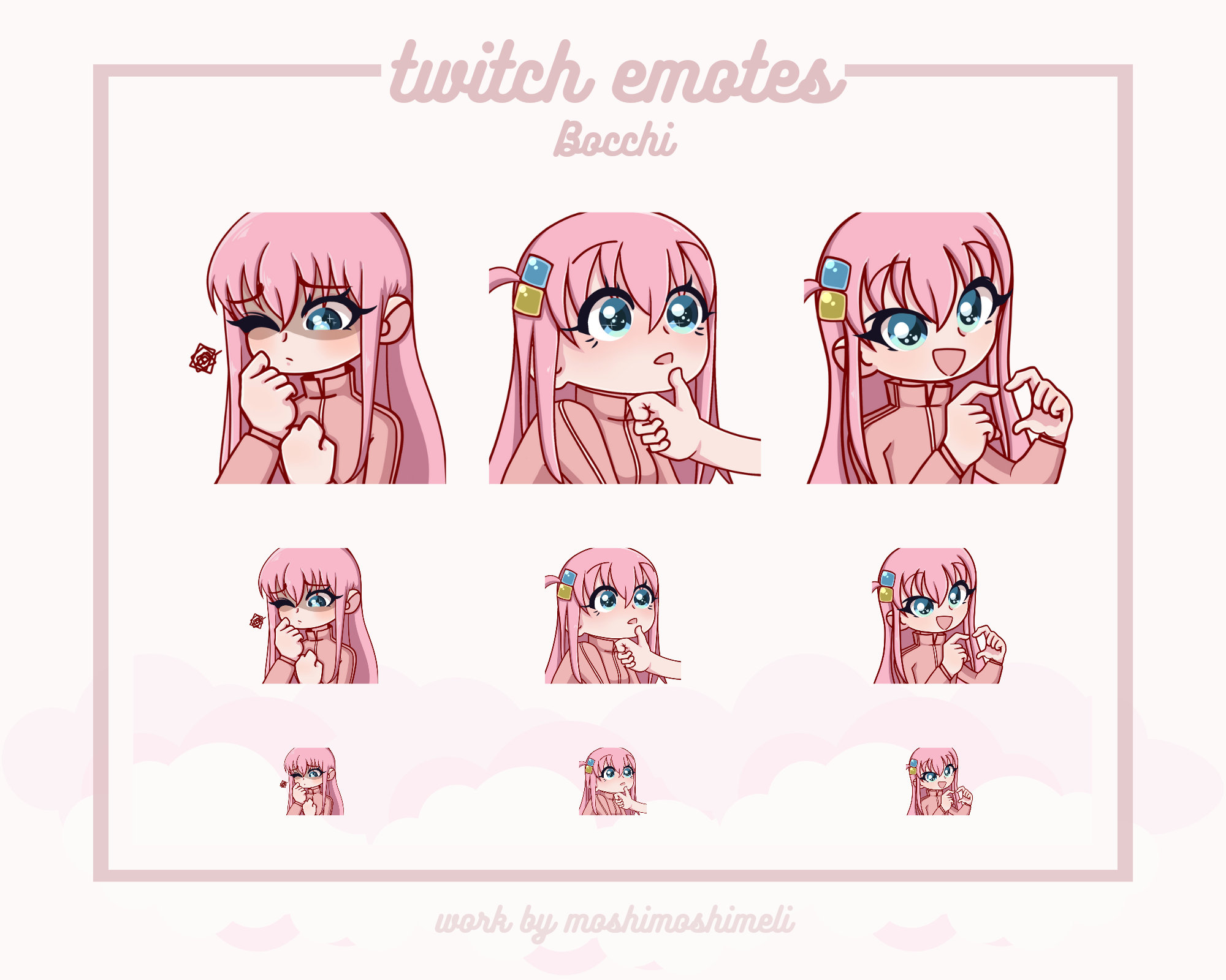 Bocchi From Bocchi the Rock / Twitch Emotes / Discord Emotes / Anime ...