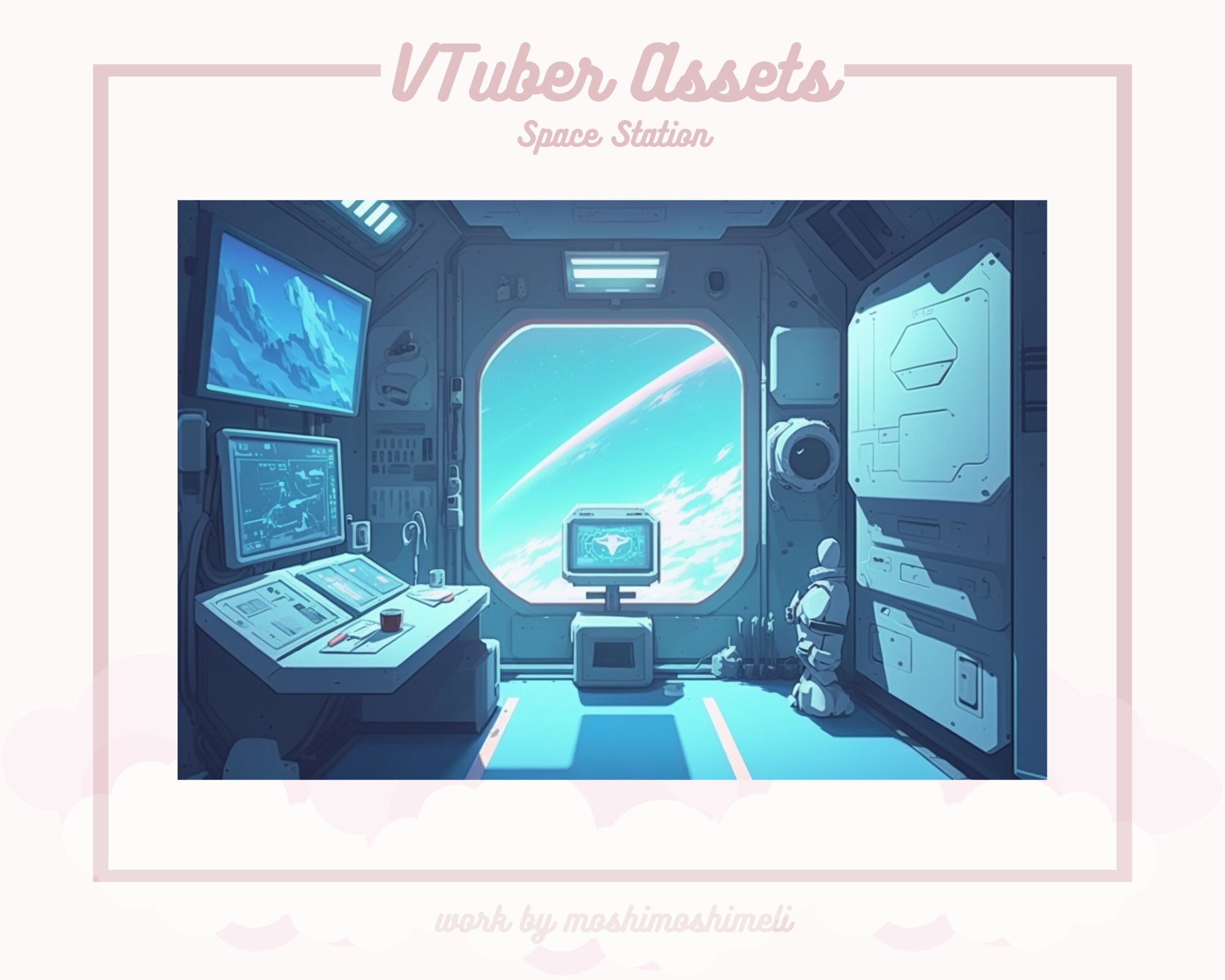 5 Space Station Stream Background Assets Perfect for - Etsy