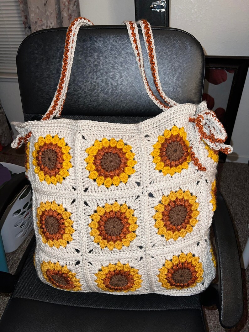 Large Crochet Granny Square Purse - Etsy