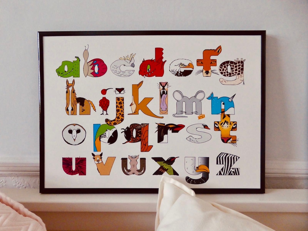 Alphabet A3 Print - Animal Letters - Playroom Decor - Children’s Gift ...