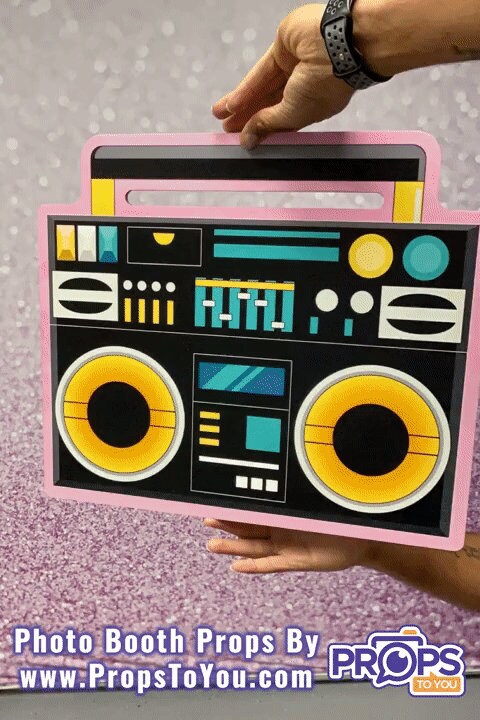 HUGE Props: 1980's Pink/black Boom Box stereo Photo - Etsy