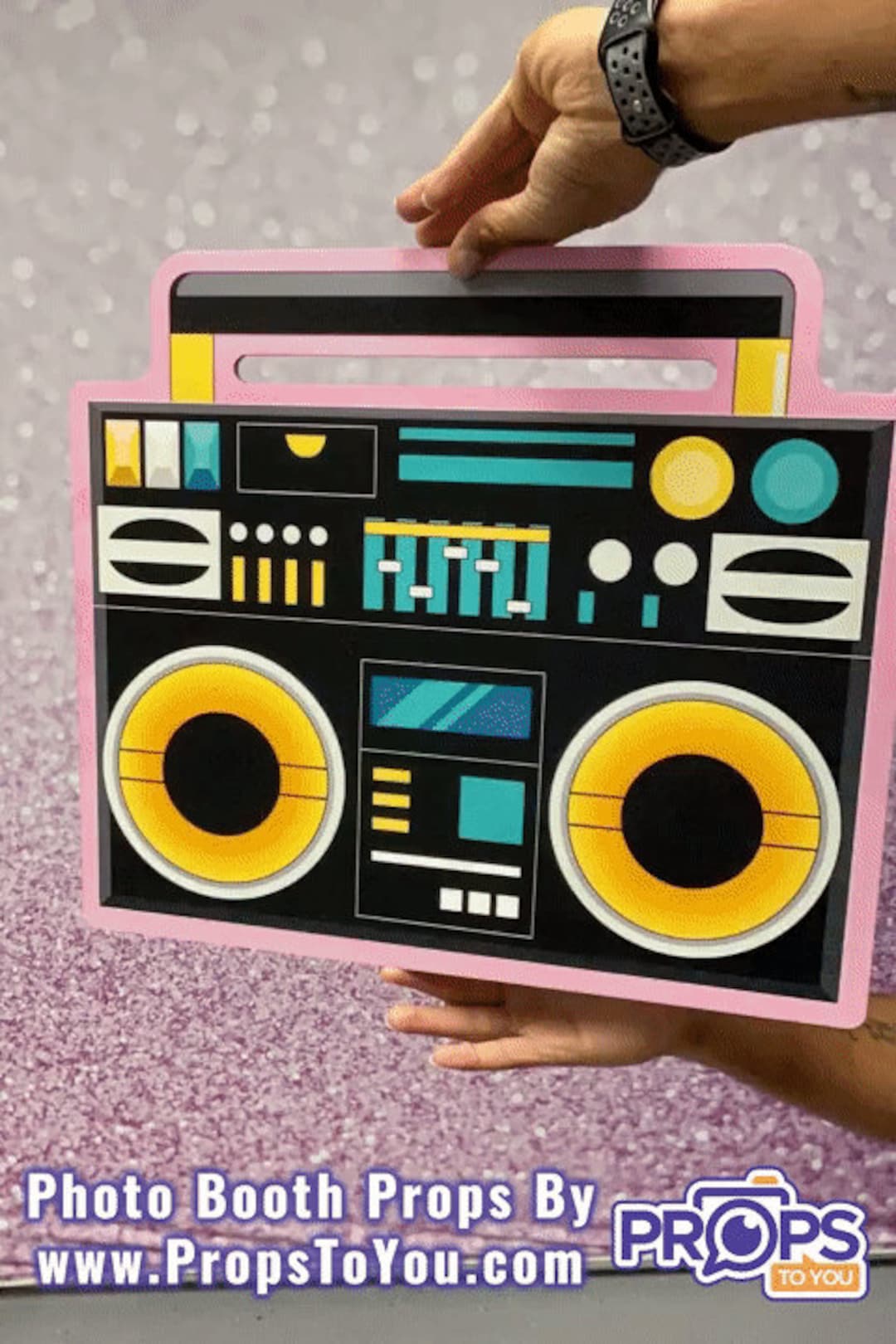 HUGE Props: 1980's! Pink/black Boom Box (stereo) Photo Booth Prop - Etsy