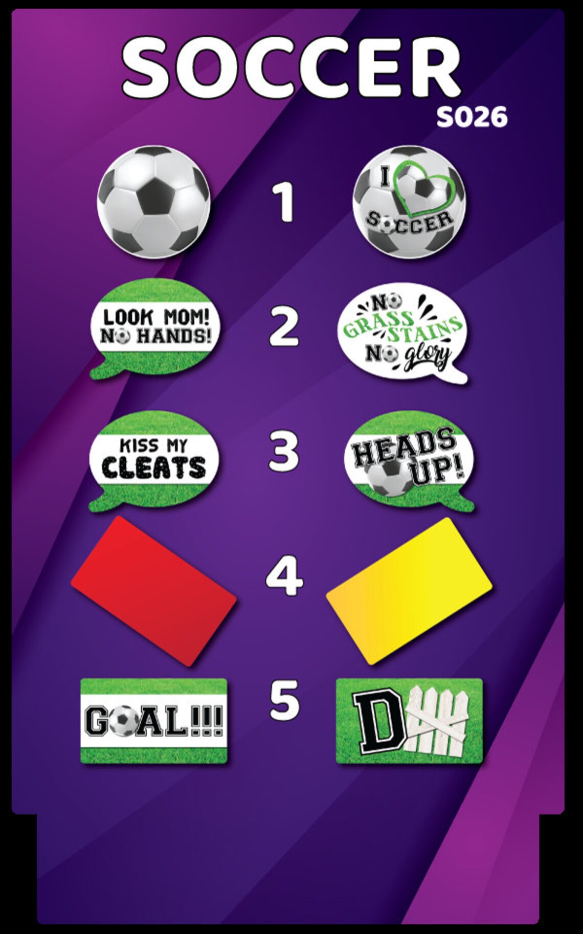 BUNDLE! Soccer - 5 Double-sided Photo Booth Props - Etsy
