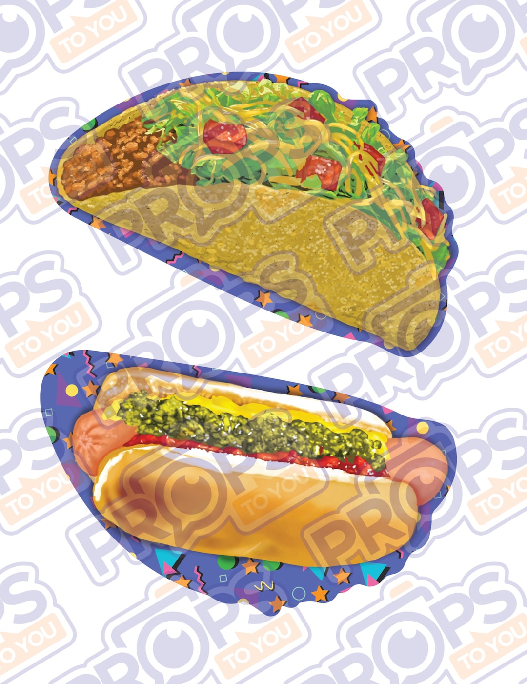 Food: Taco/hot Dog Photo Booth Prop - Etsy