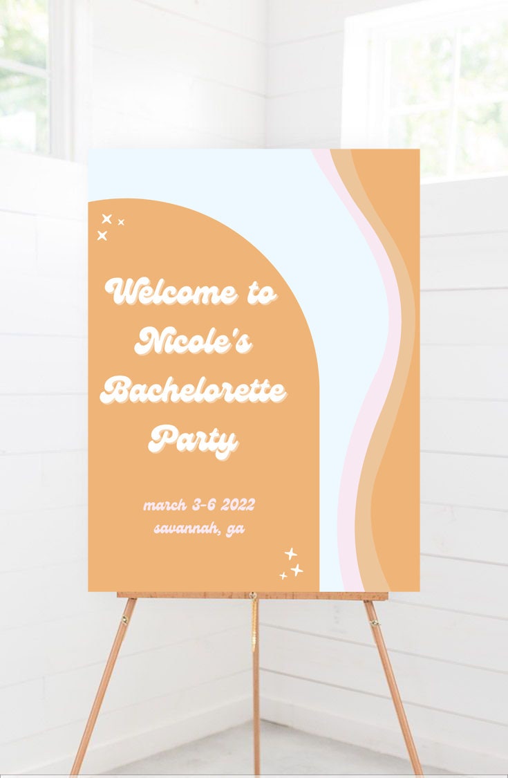 Retro Welcome Sign Template - Etsy