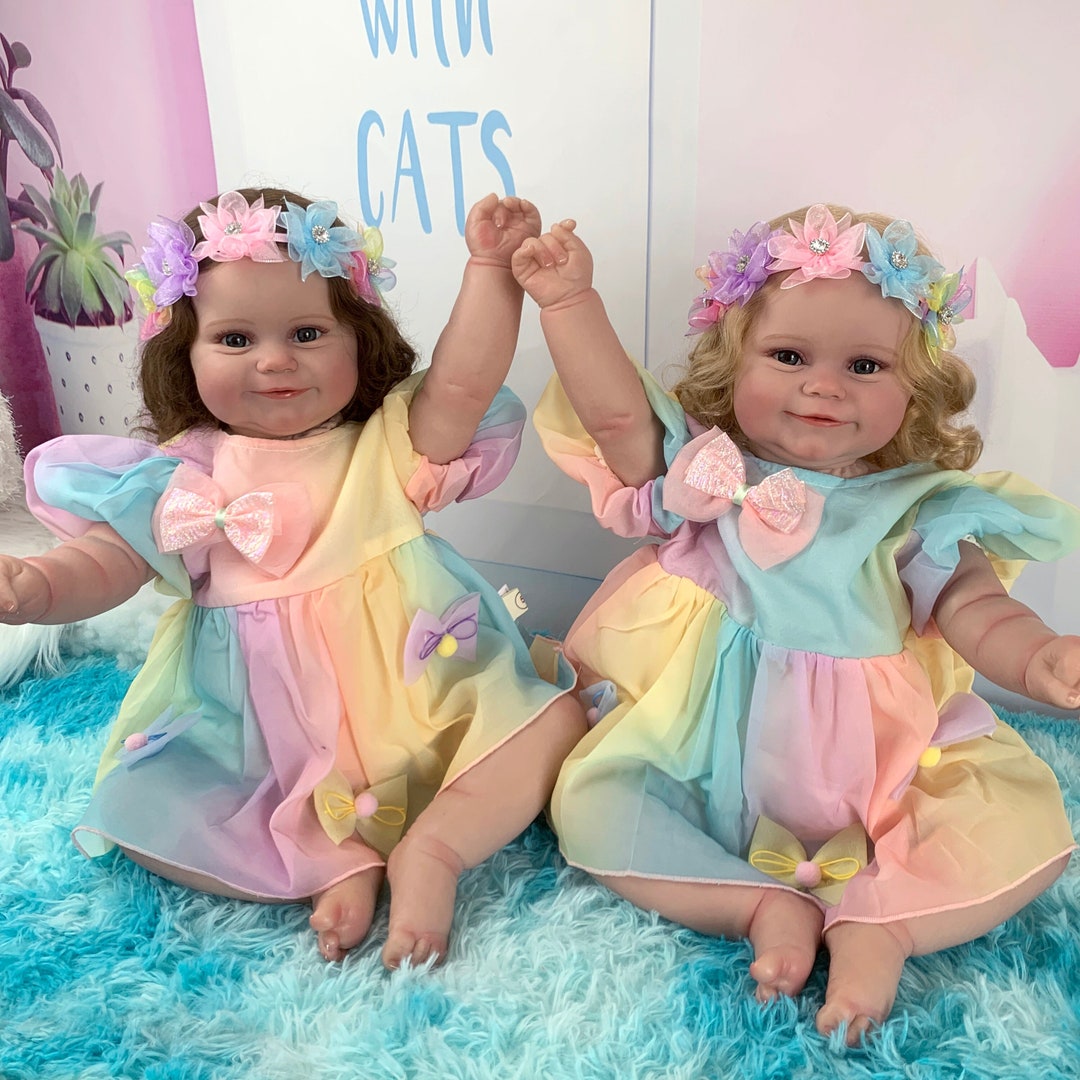 Reborn Twins Girls 24inch Cloth Body 3D Paint Skin Like Real - Etsy ...