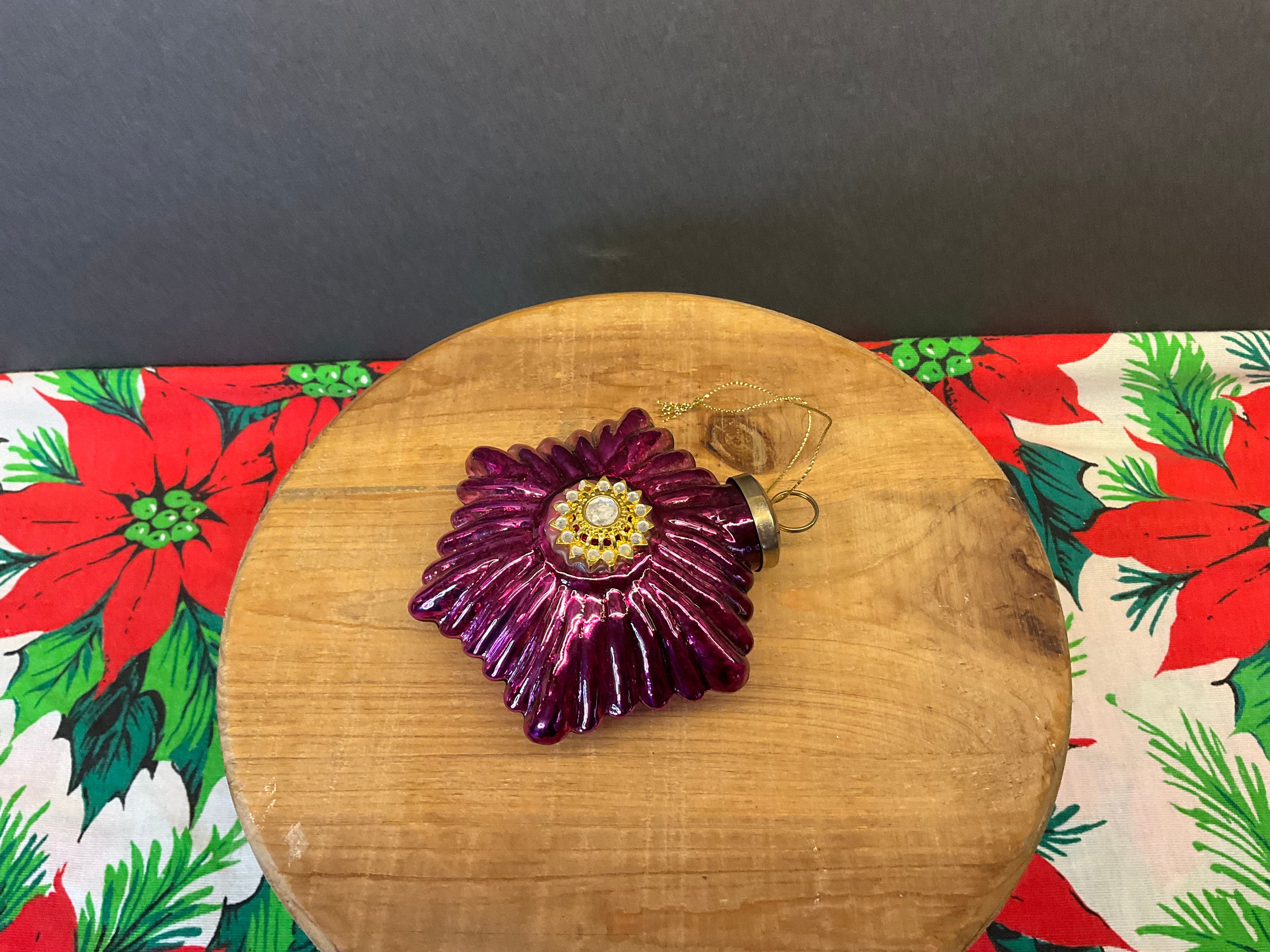 Fuchsia Star Ornament, Vintage Mercury Glass Star With Jewels, Shining ...