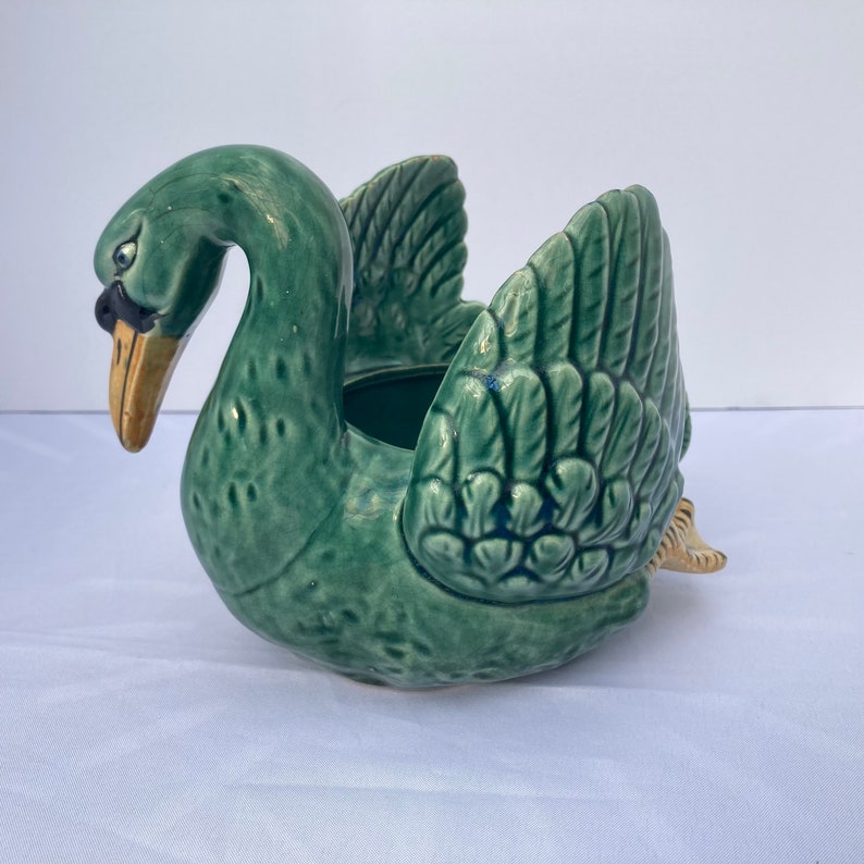 Swan Planter Vintage Ceramic Art Deco Style Swan Planter - Etsy