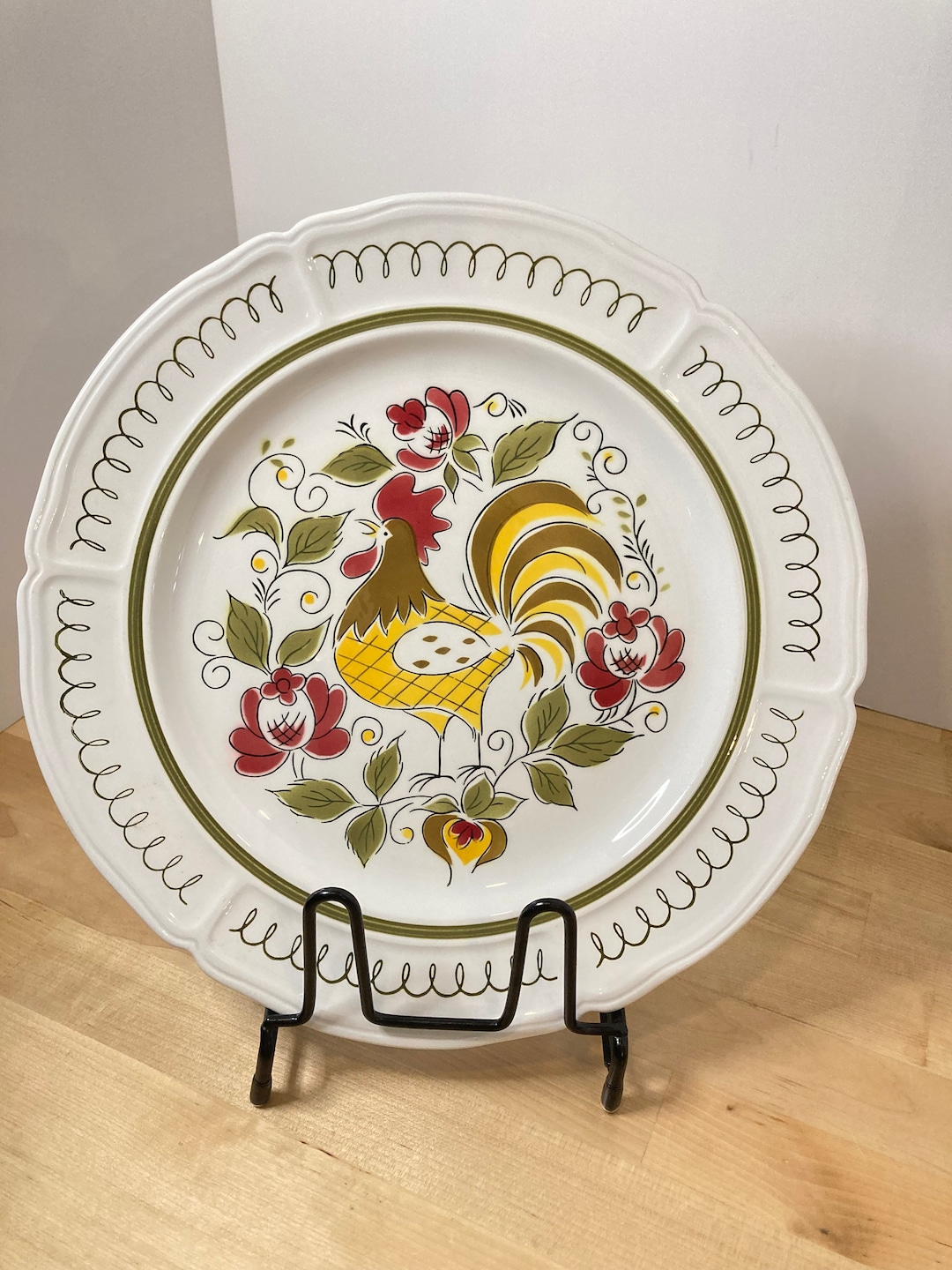 Mikasa Heritage Rooster Plate - Made in Japan, Large Vintage 12" Plate ...