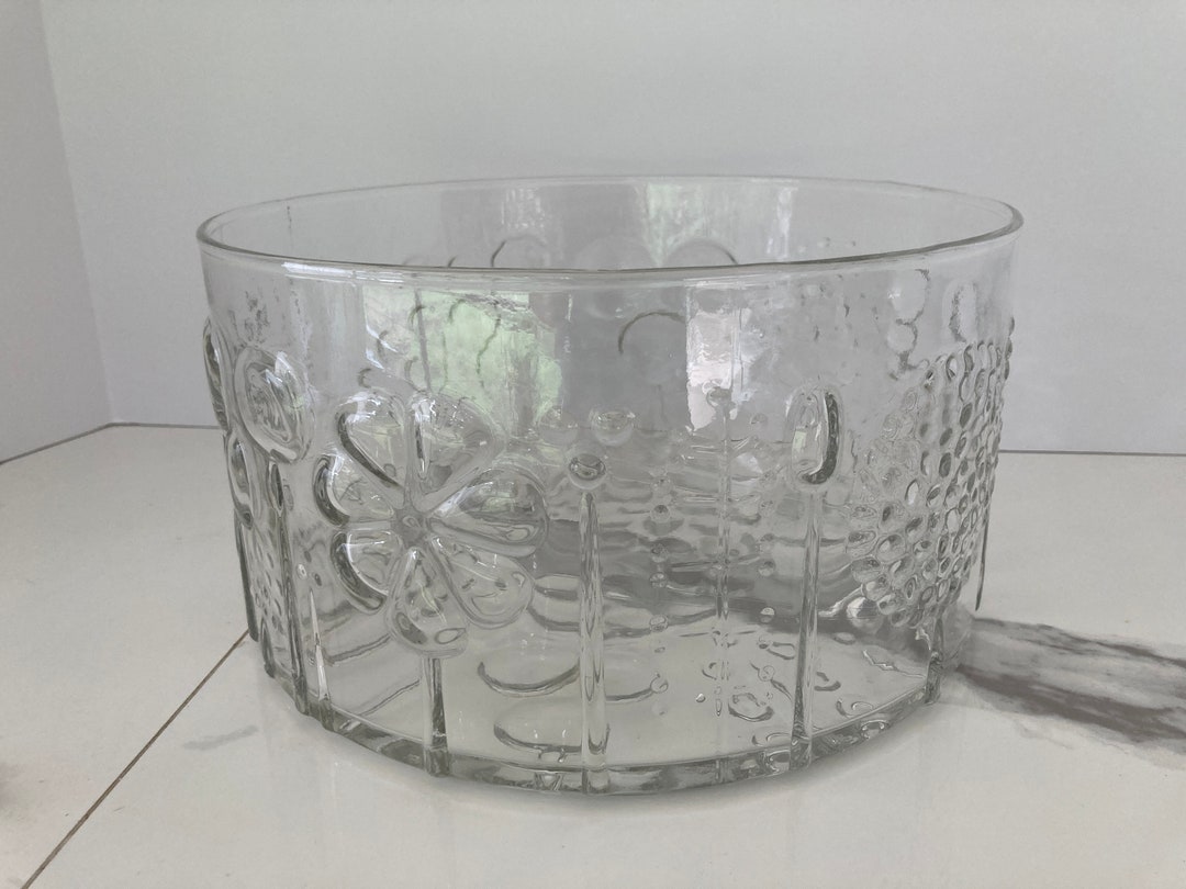 Vintage FLORA Glass Bowl: Oiva Toikka Nuutajarvi Littala, Finnish MCM ...