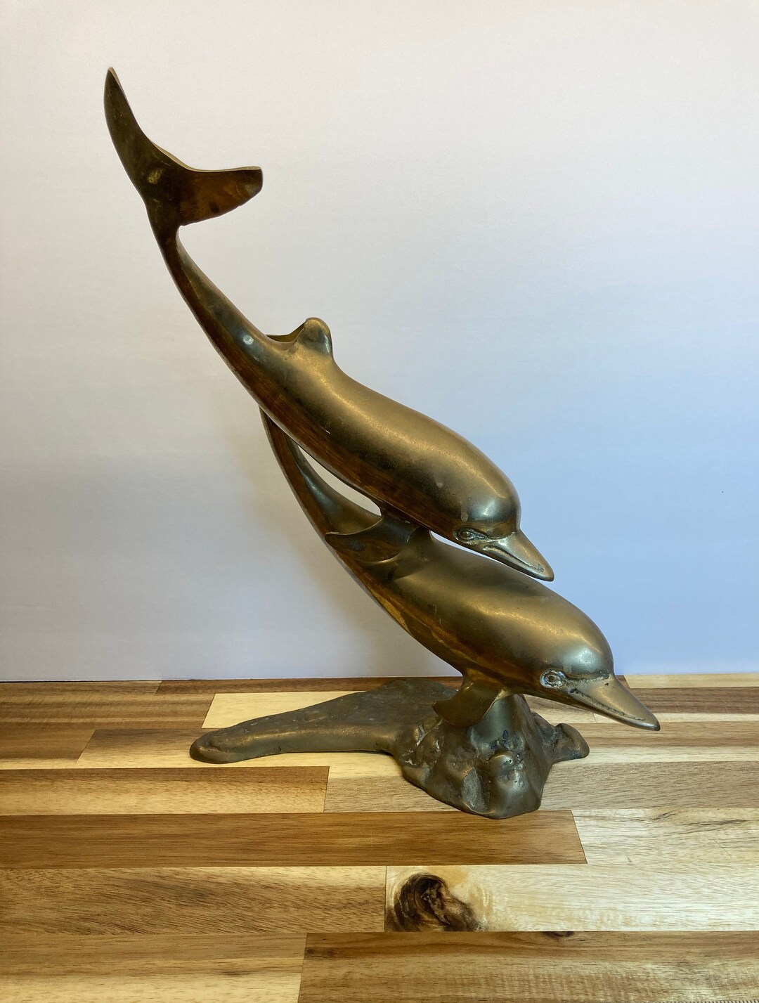 Brass Dolphins Figurine Whimsical 80s Large Vintage Coastal - Etsy