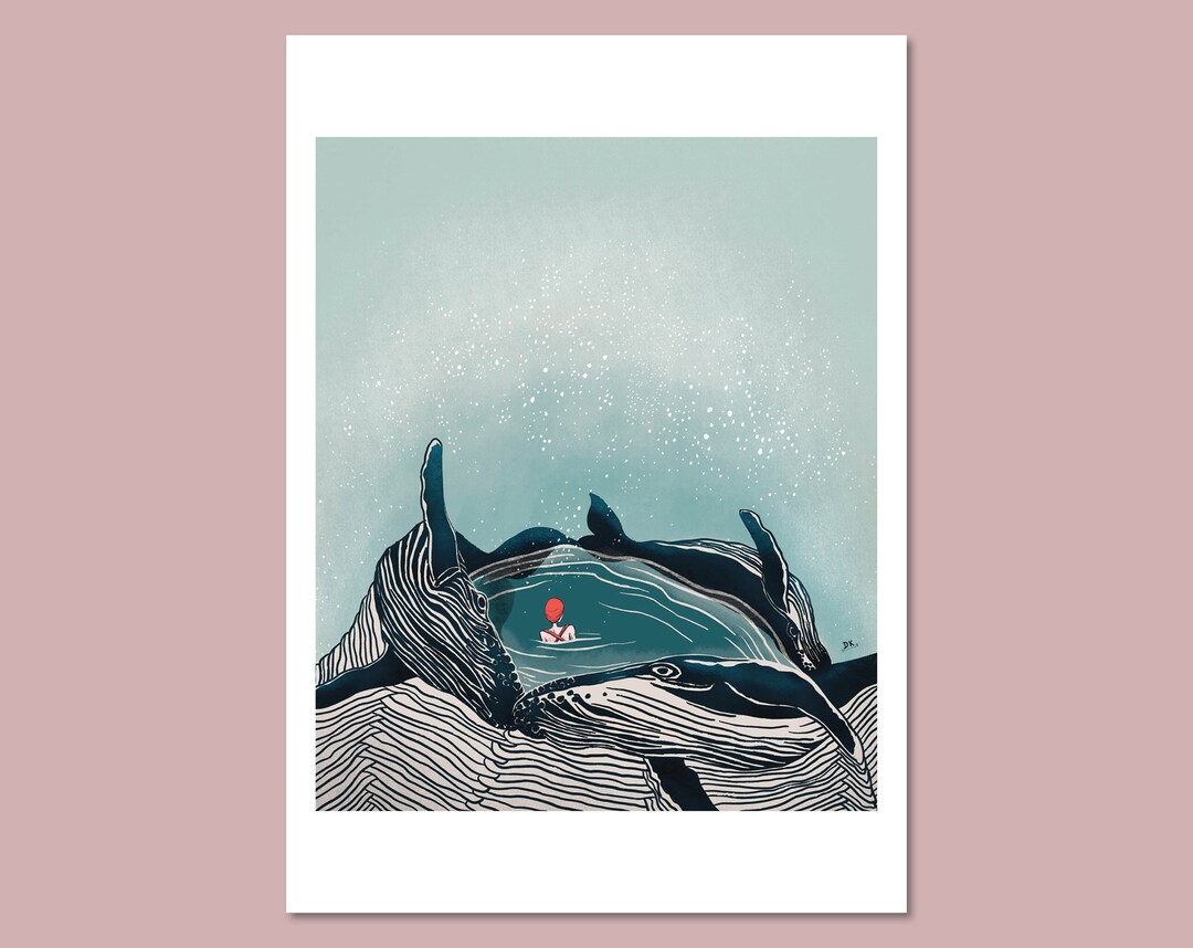 Hot Pod Art Print | Daphna Kato Illustration Open Water Snow Hotpots ...