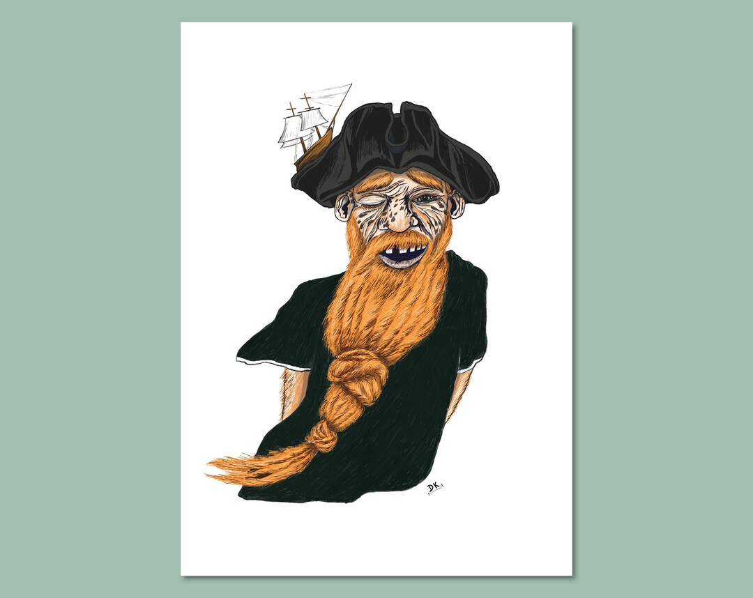 Pirate Seb Art Print | Daphna Kato Illustratie (A5) - Etsy