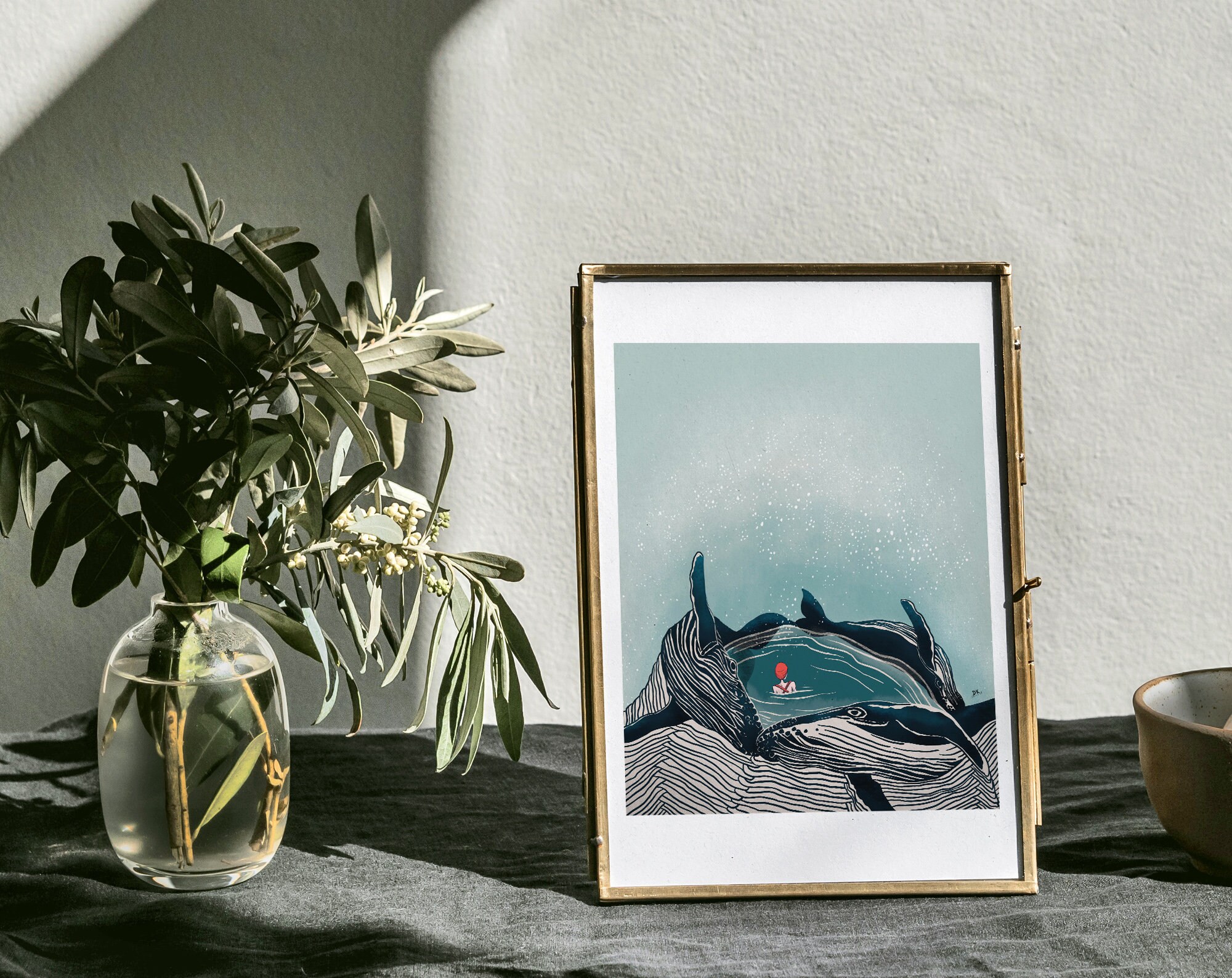 Hot Pod Art Print | Daphna Kato Illustration Open Water Snow Hotpots ...
