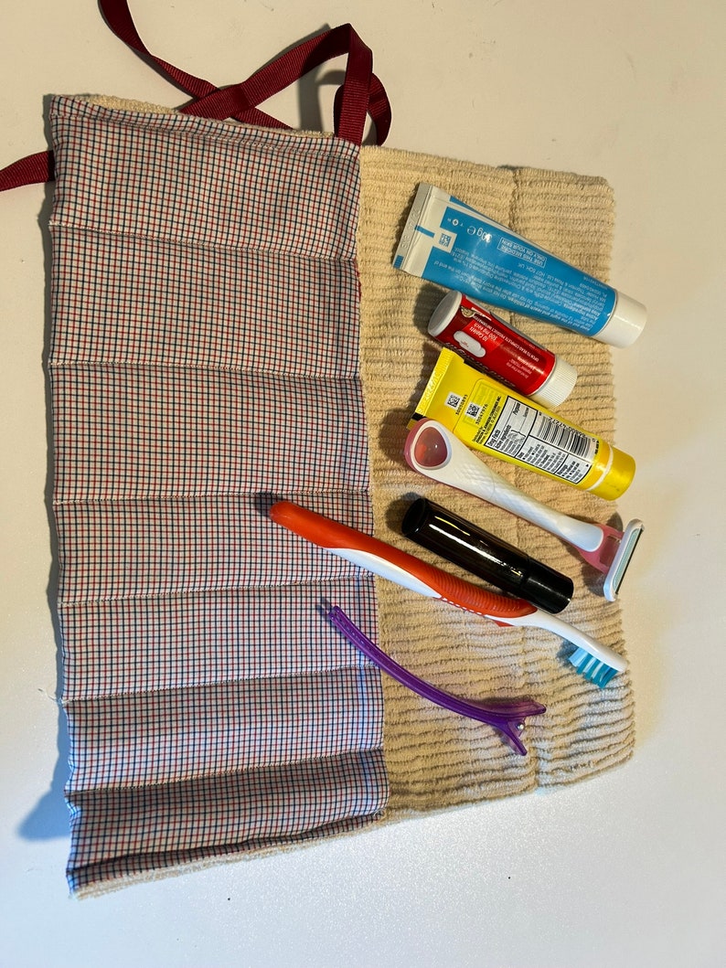 TOILETRY STORAGE - UPCYCLED - Toiletry Roll Wrap - Toiletry Rollup ...