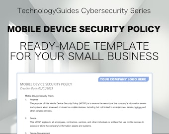 Easy Data Protection Policy Template Cybersecurity for Your Business - Etsy