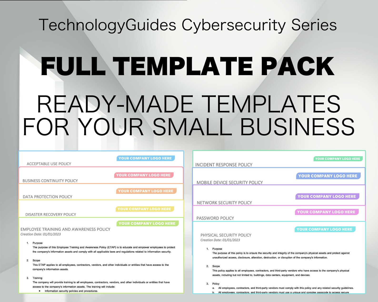 Cybersecurity Policy Templates for Small Business – 10 Editable Docs ...