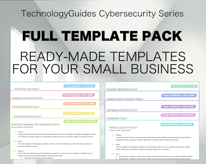 Cybersecurity Policy Templates for Small Business – 10 Editable Docs ...