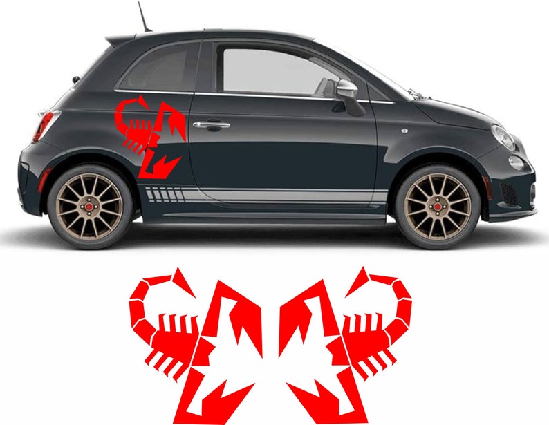 Sticker Abarth for Fiat Sticker Scorpion Sticker Car Side Stripe Sticker Italian for Fiat 500 ...