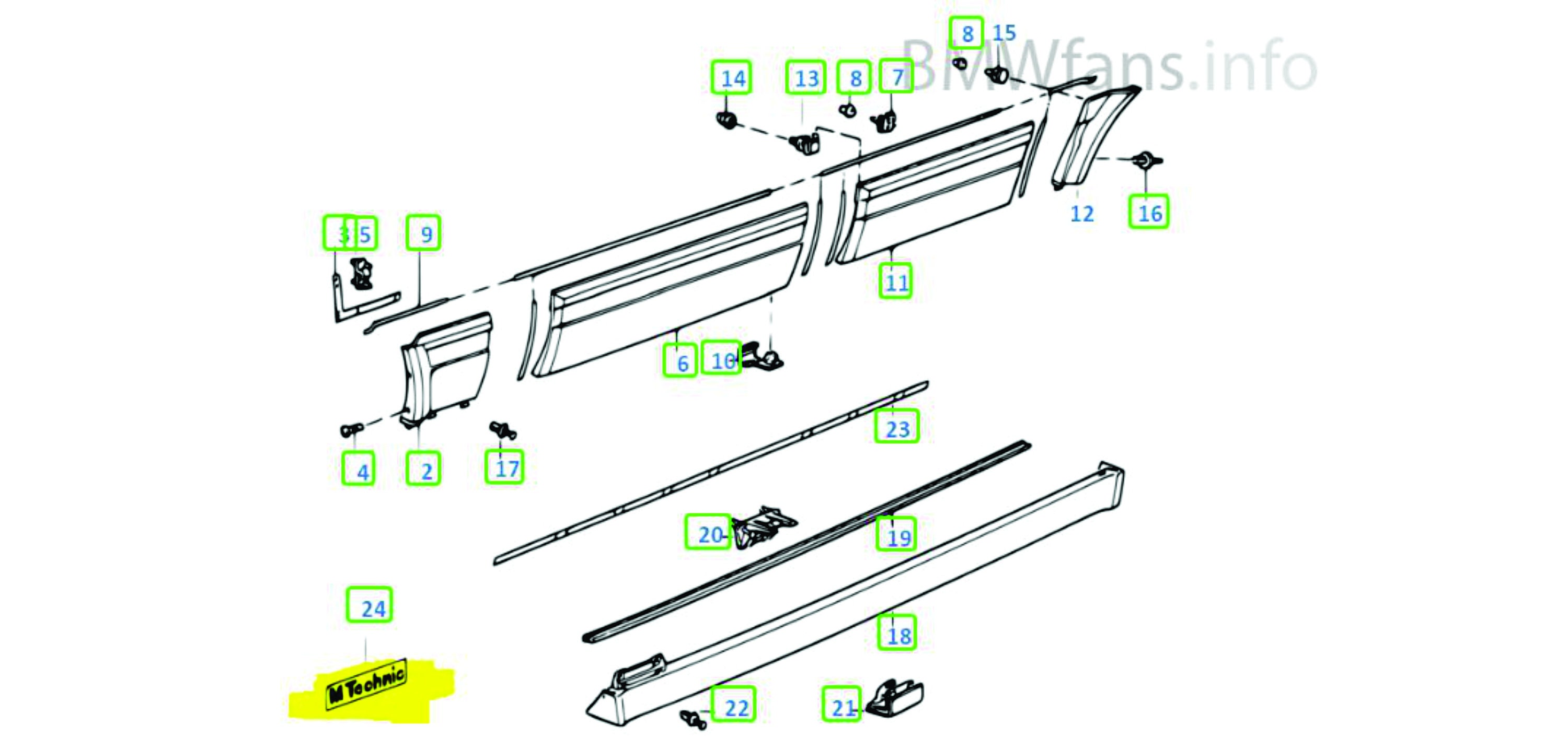 Sticker for BMW E30 Aufkleber M Technic M-tech 1 2 Body Kit Sticker ...