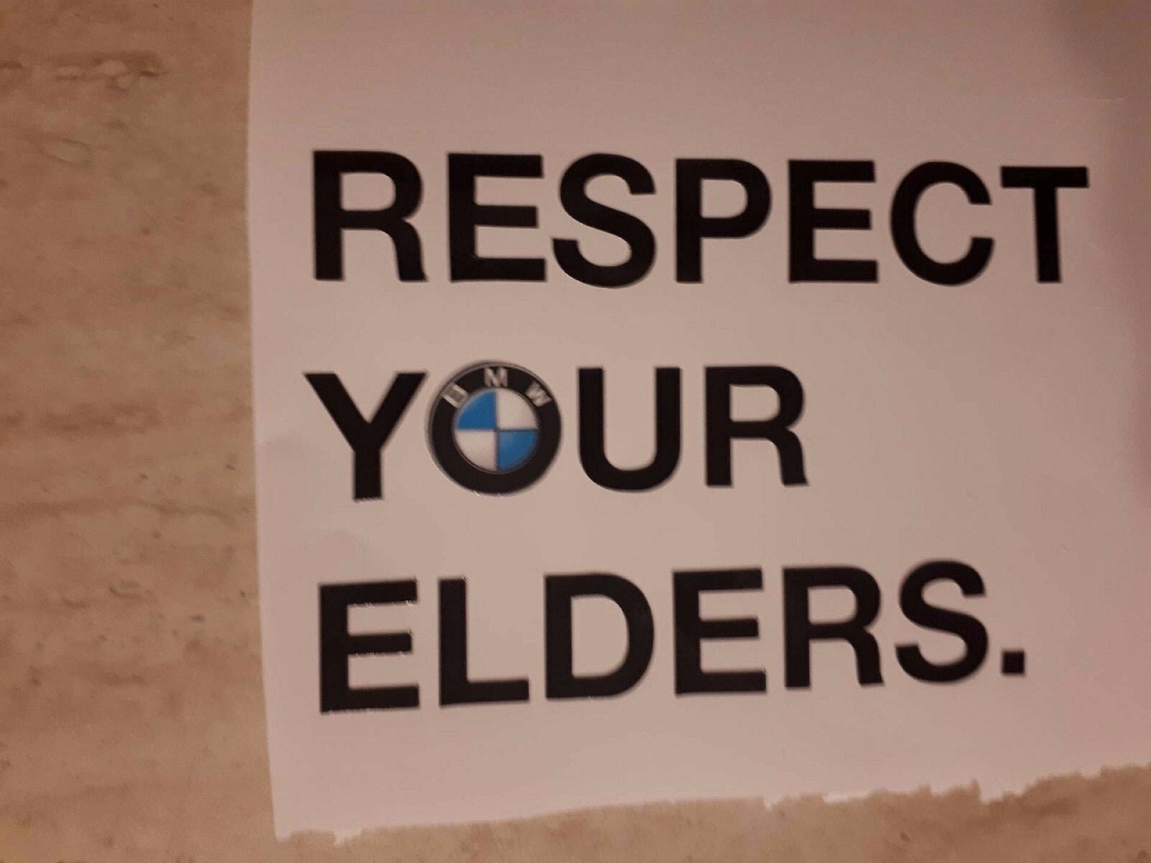 Respect Your Elders BMW Side Screen Decals Sticker for BWM M3 M4 M5 M6 ...