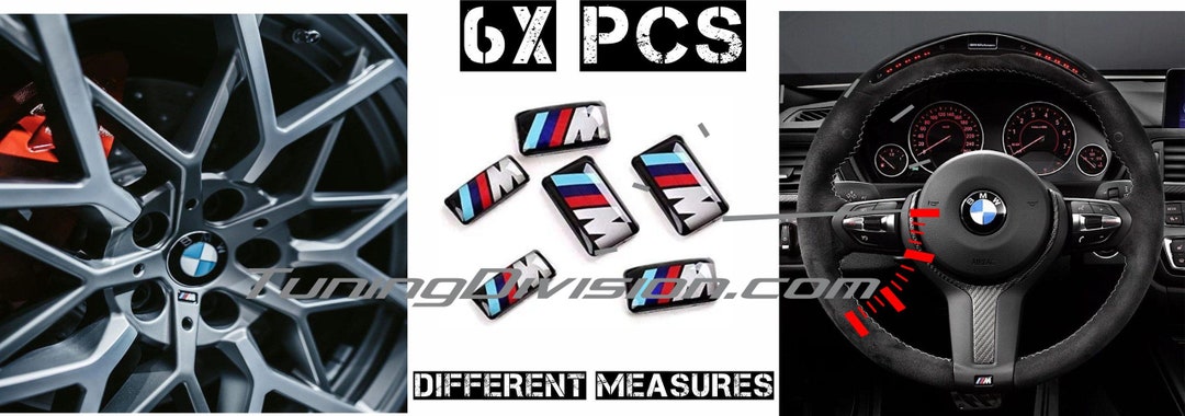 6x for BMW ///M Logo for Wheel Sticker Steering Wheel Interior Sticker ...
