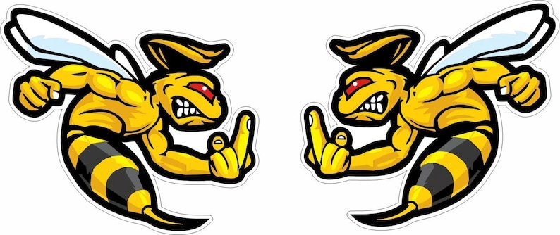 Angry Wasp Angry Hornet Universal Sticker Bee Sticker Moto Sticker - Etsy