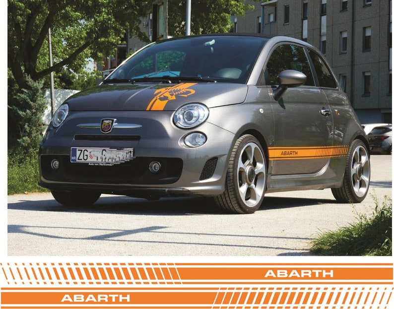 Sticker for Fiat Abarth Sticker 500 595 Racing Stripes Abarth Side ...