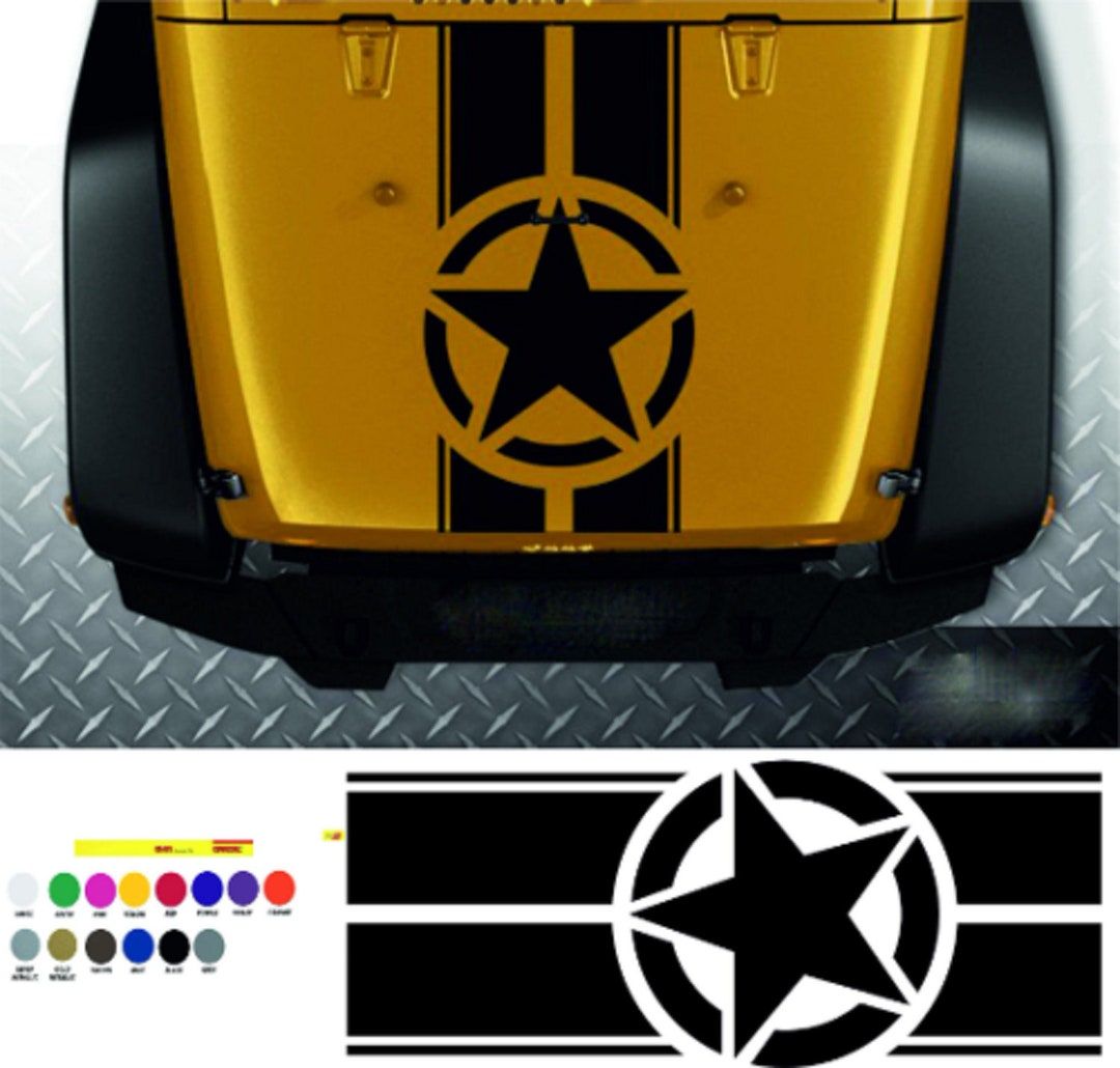 Military Star Sticker for Jeep Hood Sticker Tj JK CJ YJ Wrangler for ...