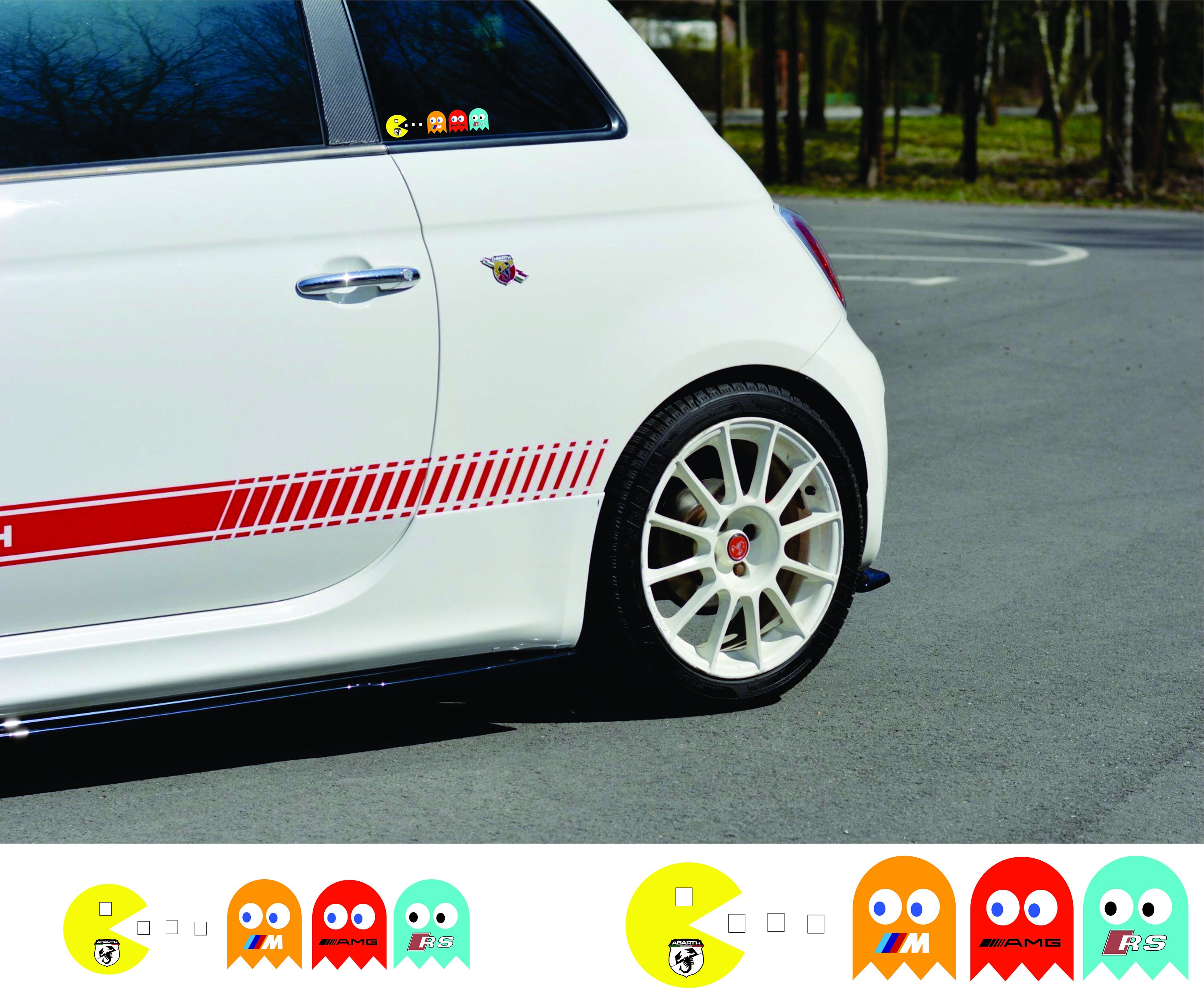 Pacman Sticker Fiat Abarth Sticker Abarth Eating M, AMG and RS 595 for ...