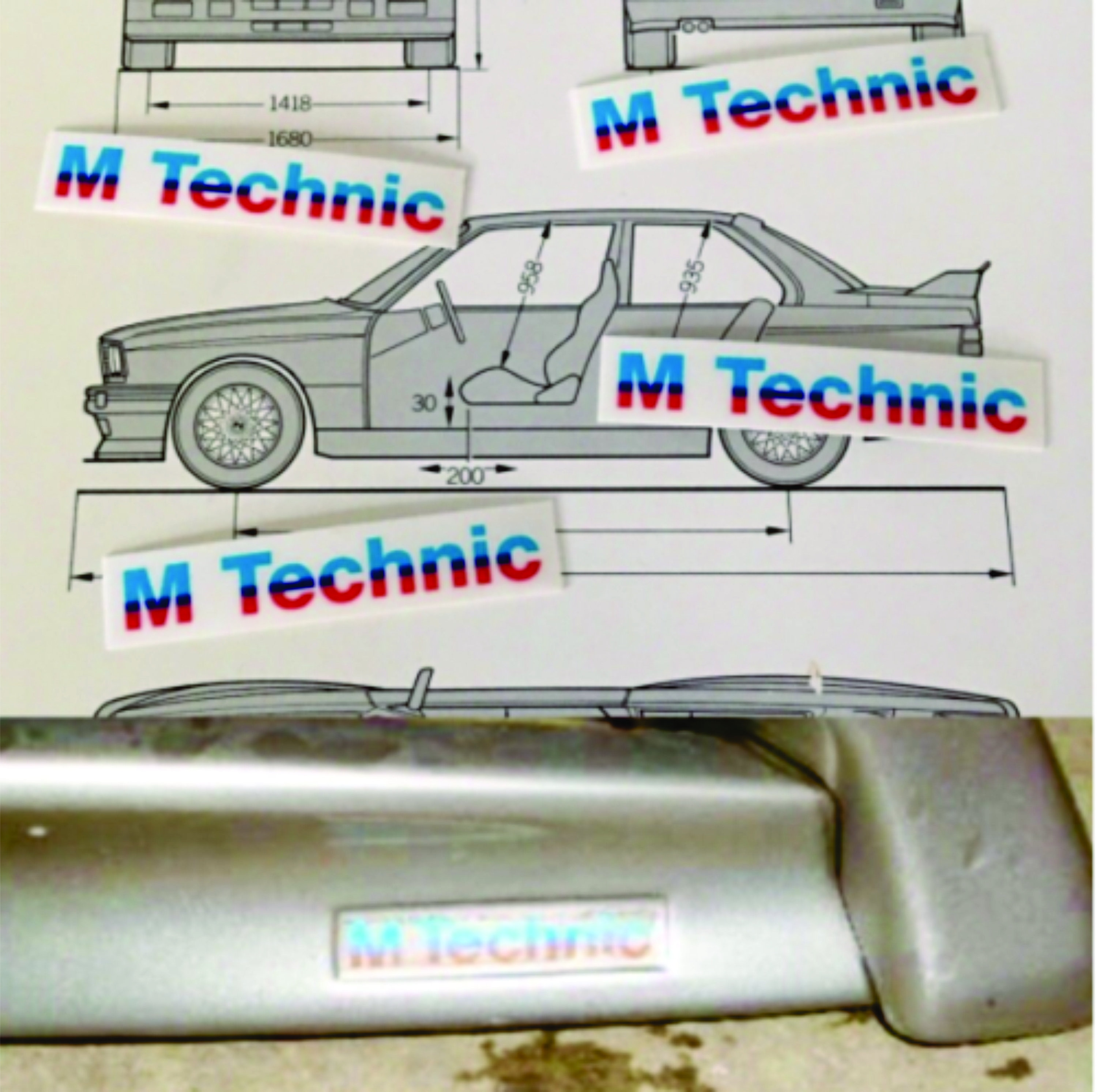 Sticker for BMW E30 Aufkleber M Technic M-tech 1 2 Body Kit Sticker ...