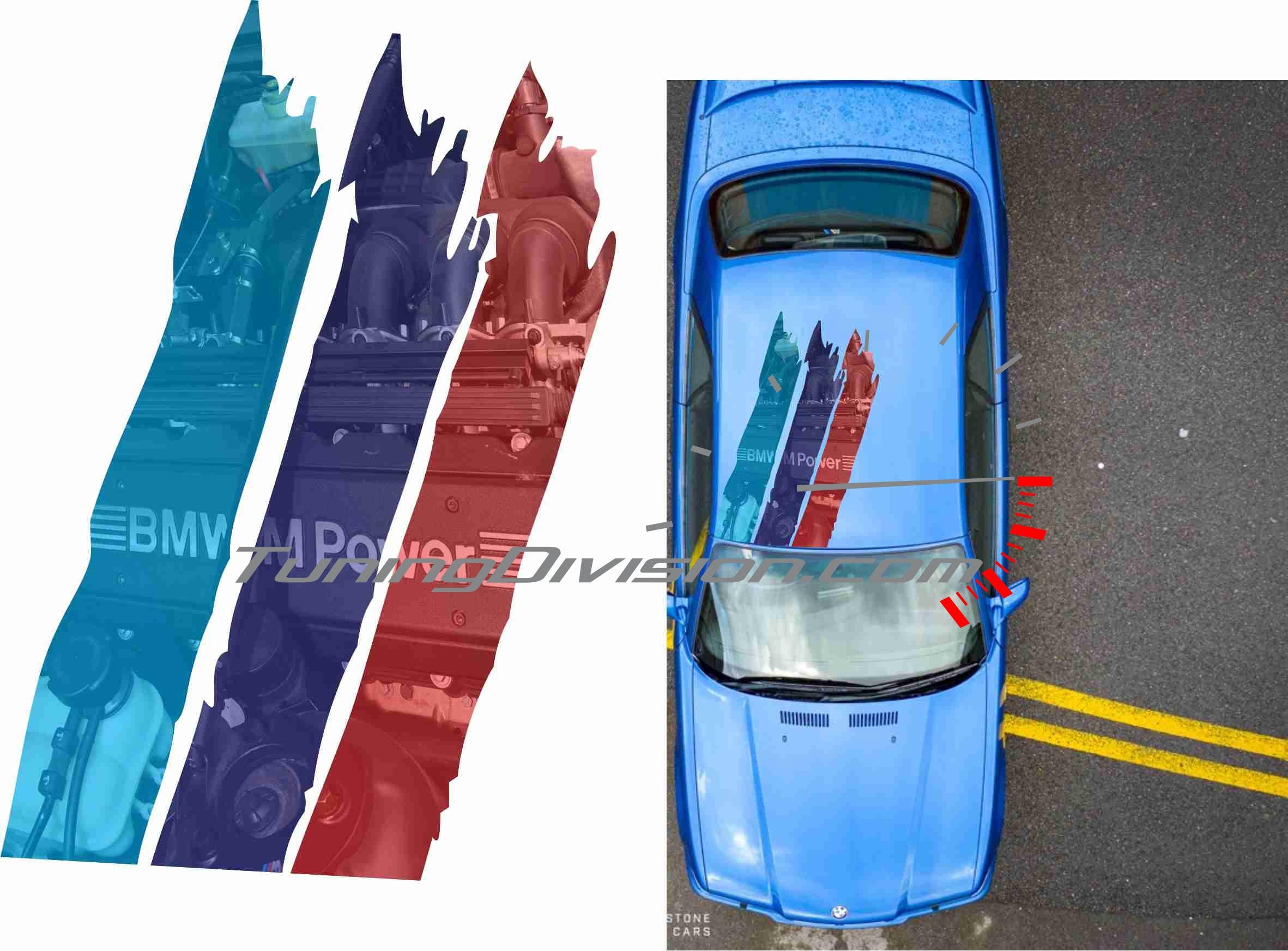 BMW E36 S50 Flag Engine for BMW E36 M3 Sticker Evo Sticker Brushed ...