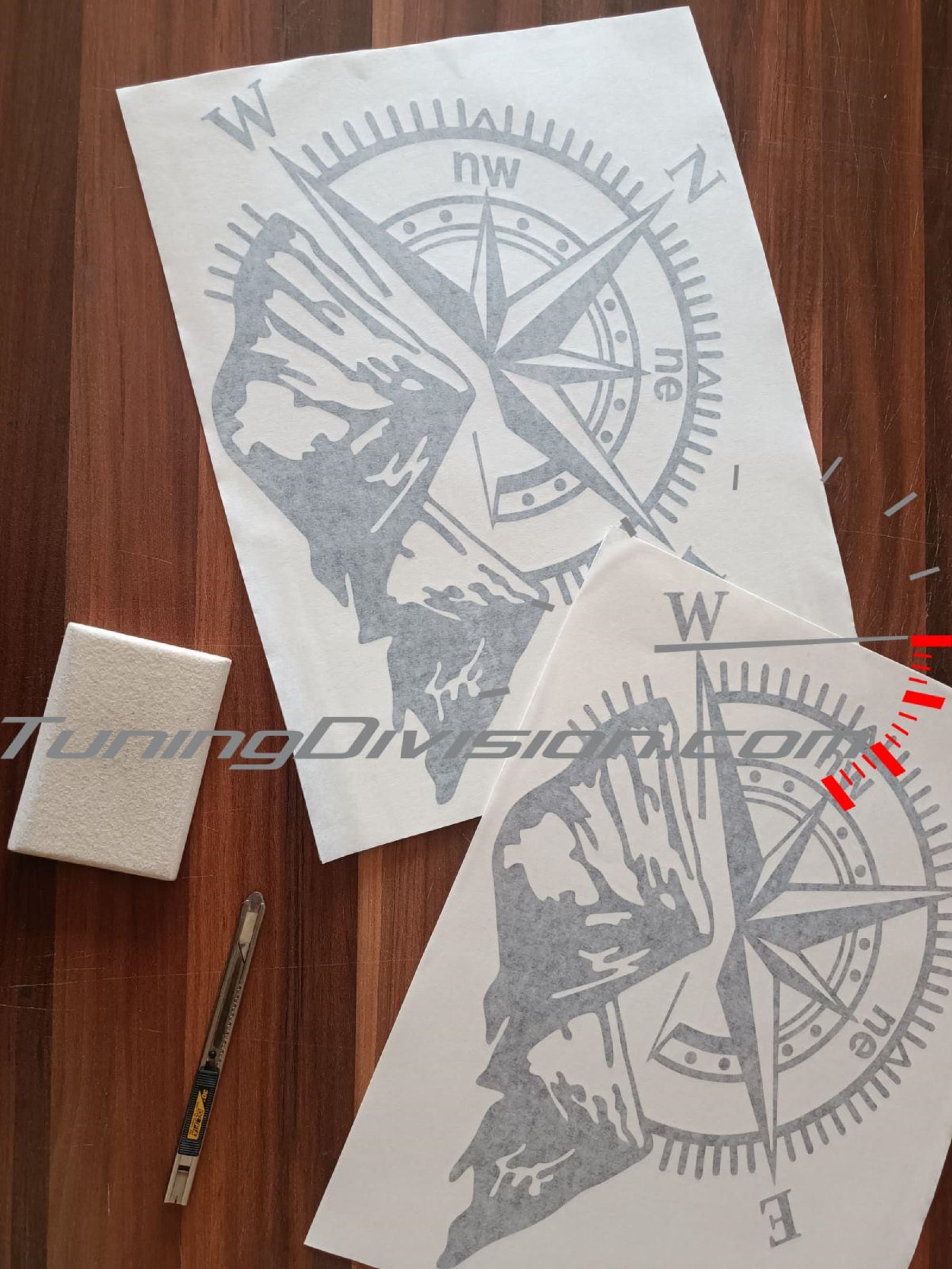 Compass Sticker Compass Mountain Sticker off Road Caper Sticker Caravan ...