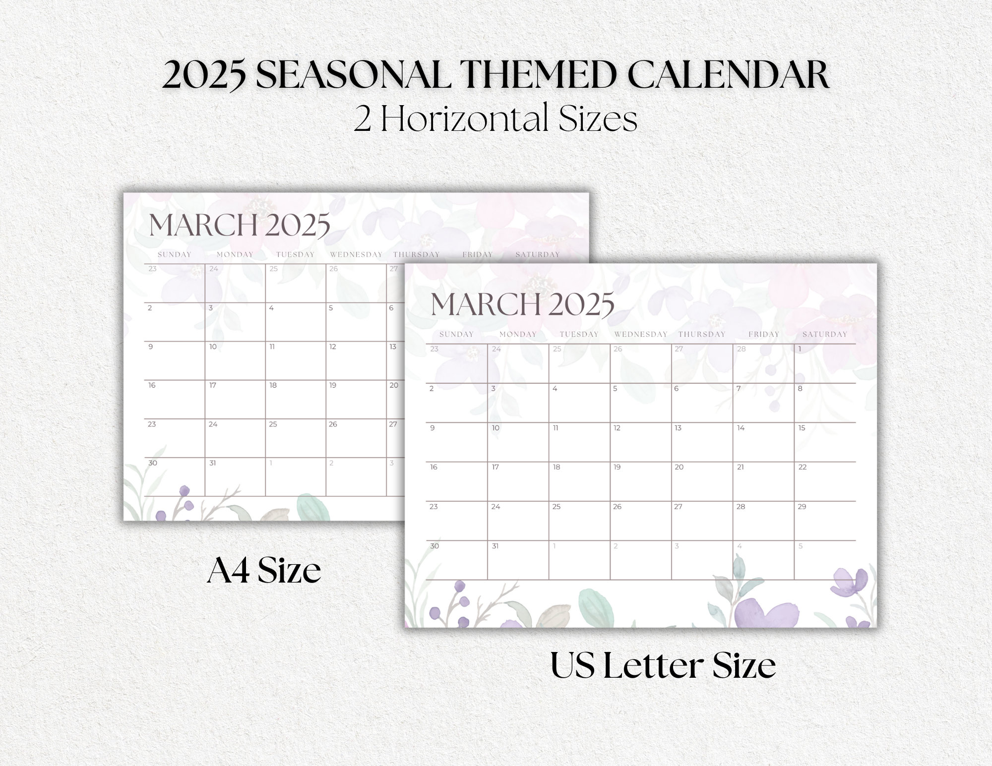 2025 Botanical Calendar: Printable Monthly Planner (A4, US Letter) (PDF ...