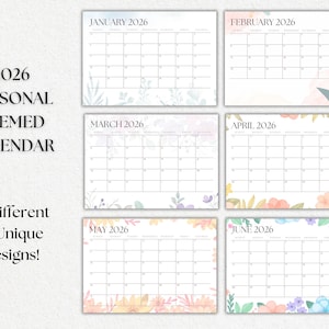 2025-2026 Botanical Calendar: Editable Printable, A4 & US Letter (PDF ...