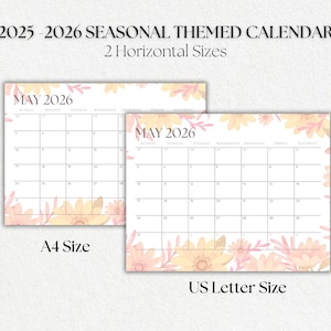 2025-2026 Botanical Calendar: Editable Printable, A4 & US Letter (PDF ...