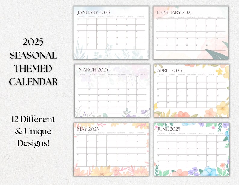 2025-2026 Botanical Calendar: Editable Printable, A4 & US Letter (PDF ...