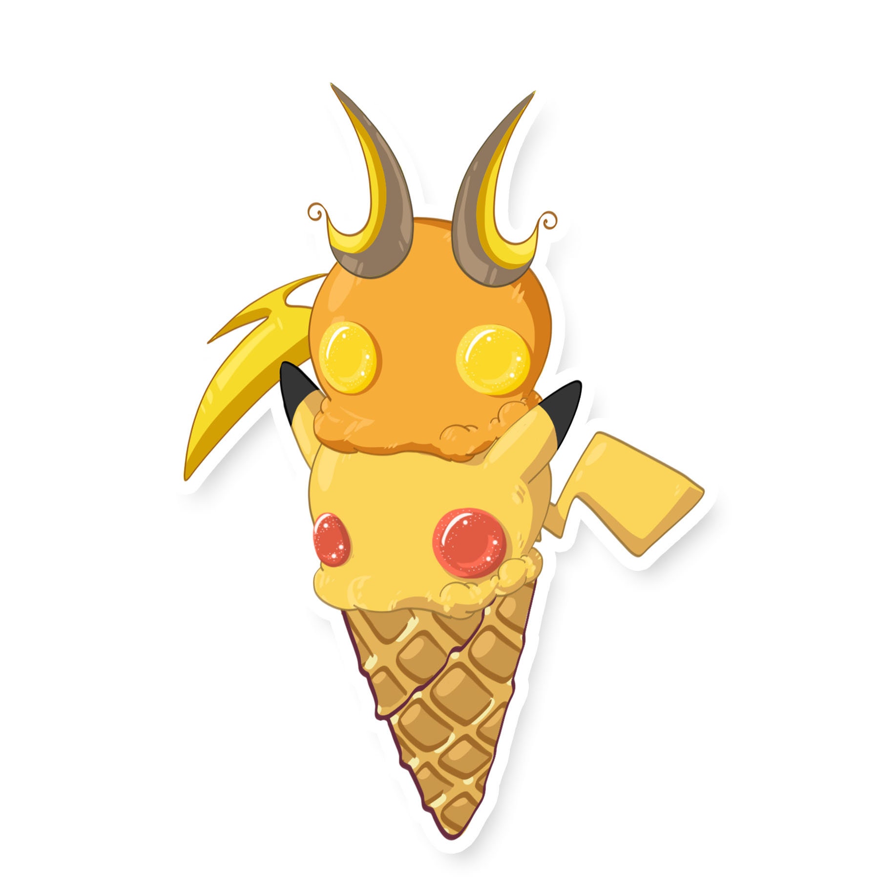 Pokemon Ice Cream Vinyl Sticker | 'chu & 'pufftuff Flavors - Etsy
